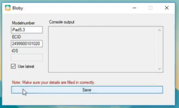Install Bloby: Automatic BlobSaver v3.2.1 for iOS [Windows]