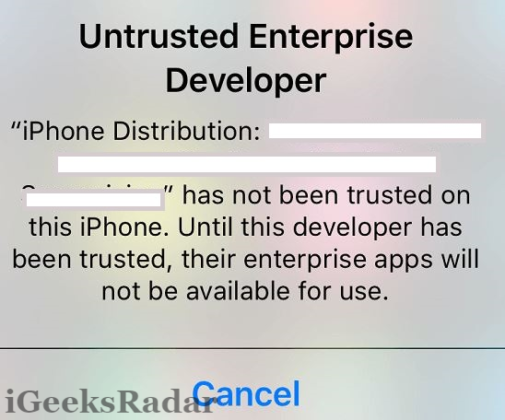 Fix Untrusted Enterprise Developer Error ( iPhone & iPad )